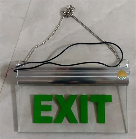 Glass And Aluminum Green Led Fire Exit Sign Board Shape Rectangle Dimensions 2x3inchlxw At Glass And Aluminum Green Led Fire Exit Sign Board Shape Rectangle Dimensions 2x3inchlxw At