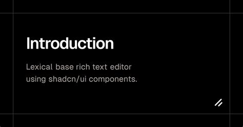 Introduction Shadcneditor