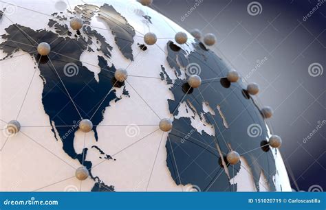 Global Telecommunication And Cloud Computing Stock Illustration Illustration Of Business Link