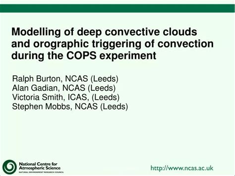 Ppt Modelling Of Deep Convective Clouds And Orographic Triggering Of