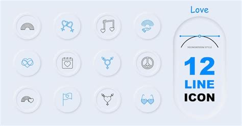Premium Vector Love Set Icon Rainbow Lgbtq Music Heart Peace Sign Sex