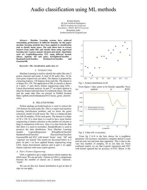 Pdf Audio Classification Using Ml Methods