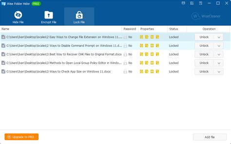 Lock And Unlock Wise Folder Hider Manual