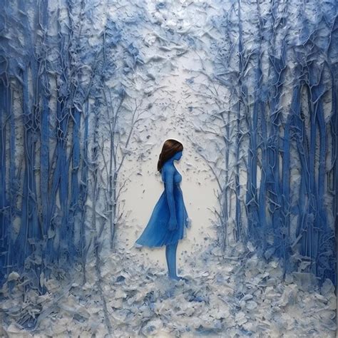 Premium Photo The Girl The Ic Land And The Snow Fall