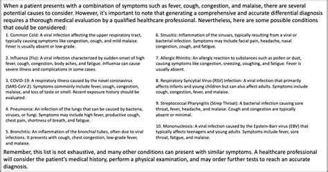 Differential Diagnosis Example