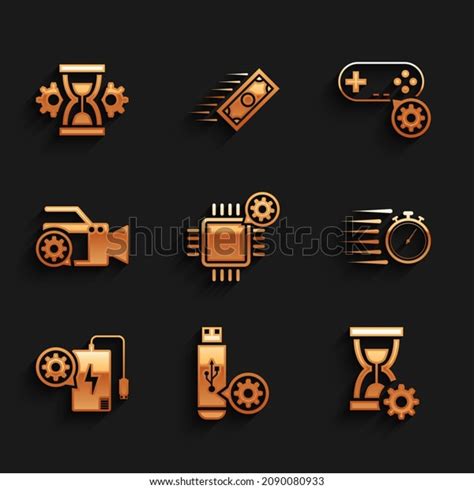 Set Processor Setting Usb Flash Drive Stock Vector Royalty Free Shutterstock