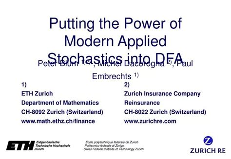 Ppt Putting The Power Of Modern Applied Stochastics Into Dfa