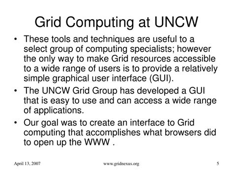 Ppt Gridnexus A Graphical User Interface For Grid Computing