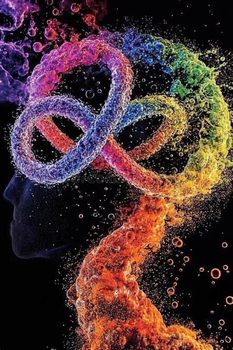 Colorful Abstract Human Silhouette With Vibrant Infinity Symbol And
