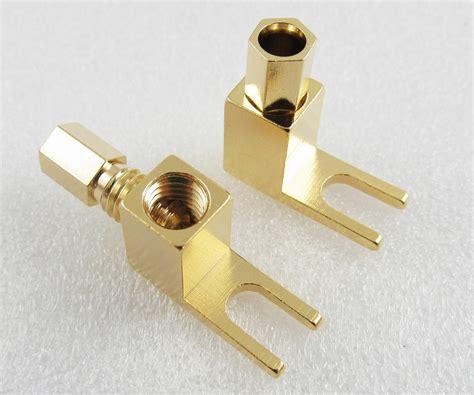 4pcs Gold Plated Copper Spade Banana Fork Plug Mcintosh Amp Eico Tube