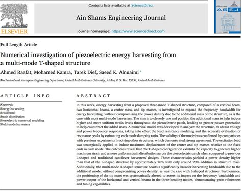 I Am Excited To Announce That Our Recent Article Numerical Investigation Of Piezoelectric