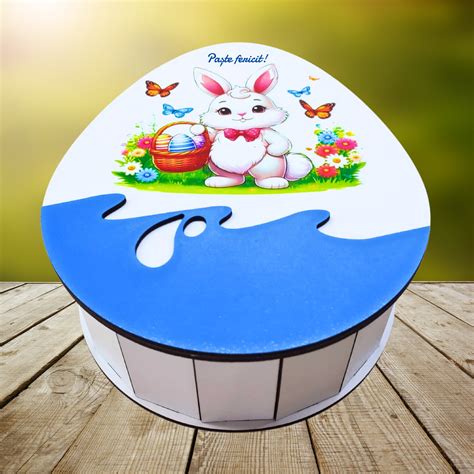 Cutie Tip Ou Paste Fericit V2 21x17x6 Cm Din Lemn Pentru Cadouri