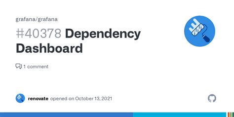 Dependency Dashboard Issue Grafana Grafana GitHub