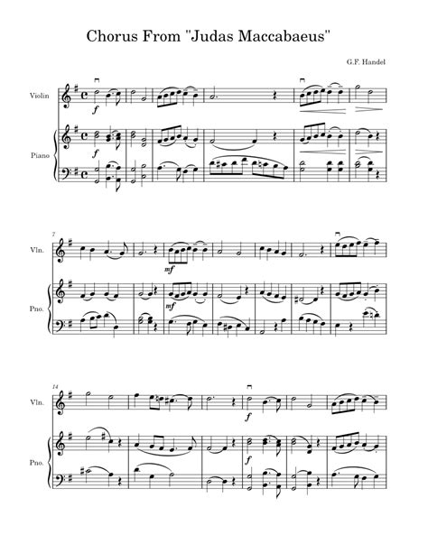 Judas Maccabaeus Hwv 63 Georg Friedrich Händel Chorus From Judas