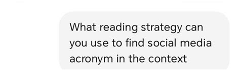 What Reading Strategy Can You Use To Find Social Media Acronym In The Con