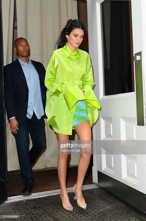 Ladies In Satin Blouses Kendall Jenner Lime Green Satin Blouse