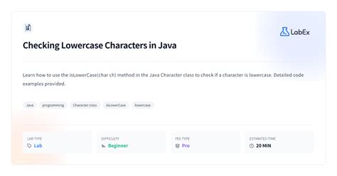 Java Programming Tutorials Character Class Methods Labex