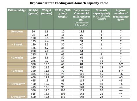 Kitten Feeding Chart For Foster Cats How To Feed Orphaned Kittens