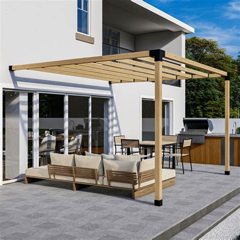 Zen Pergolas Versatile Attached Pergola Kit For 4x4 Wood Posts India
