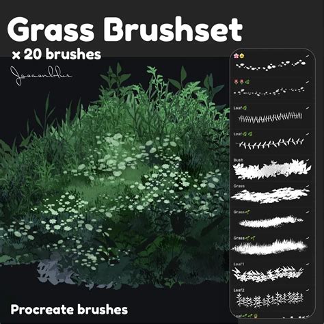 Procreate Grass Brushset Vgen