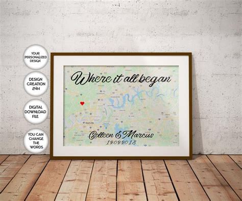 Where It All Began Custom Print Wedding T For Couple Personalized
