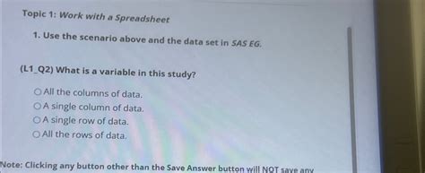 Solved Topic 1 Work With A Spreadsheetuse The Scenario