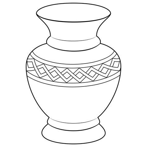 Outline Vase Vector Linear Vase Pottery Ancient Pot Greek Coloring