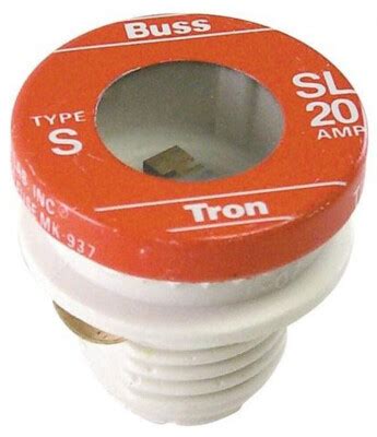 1 Buss 20 Amp Type S Plug Fuses Time Delay Orange Screw In Bussmann Sl