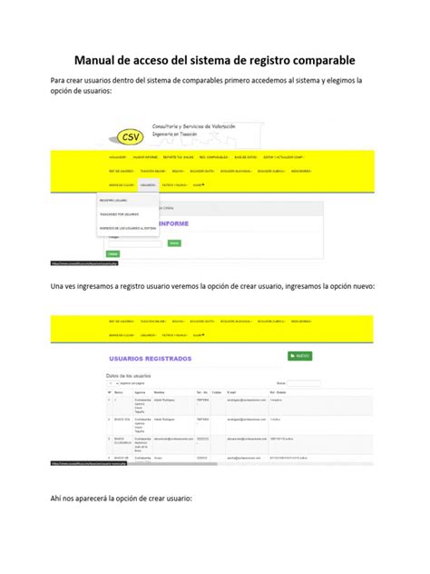 Manual De Usuarios Del Sistema De Registro De Base De Datos Pdf