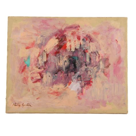 Signed Oil On Canvas Abstract Hue Painting After Philip Guston