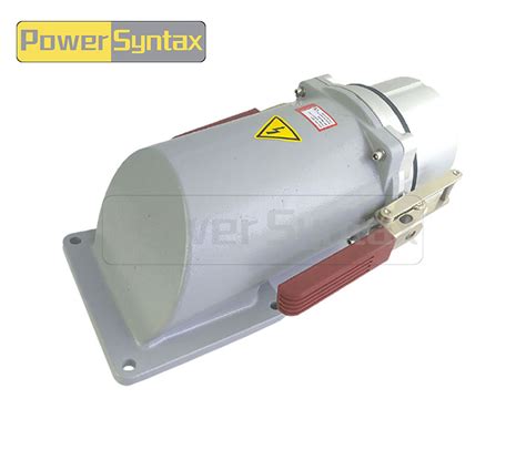 Powersyntax 5p 250a High Current Panel Mounting Angled Industrial Plug Appliance Inlet