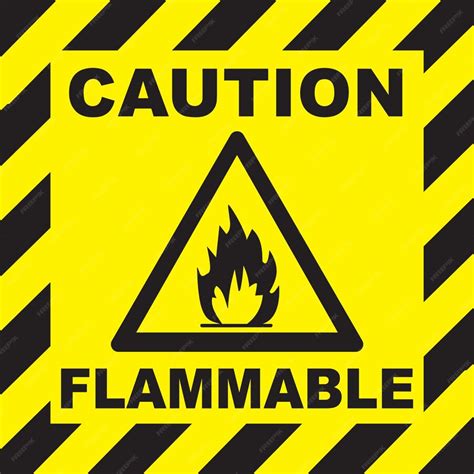 Premium Vector Highly Flammable Sign Vector Warning Sign Flammable