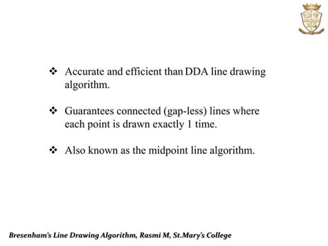 BRESENHAMS LINE DRAWING ALGORITHM PPTX