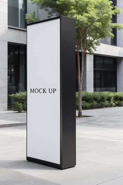 Premium Psd Directory Signage Mockup With Blank White Empty Space For