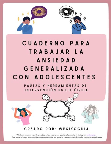 Ansiedad Generalizada En Adolescentes Cuaderno De Trabajo