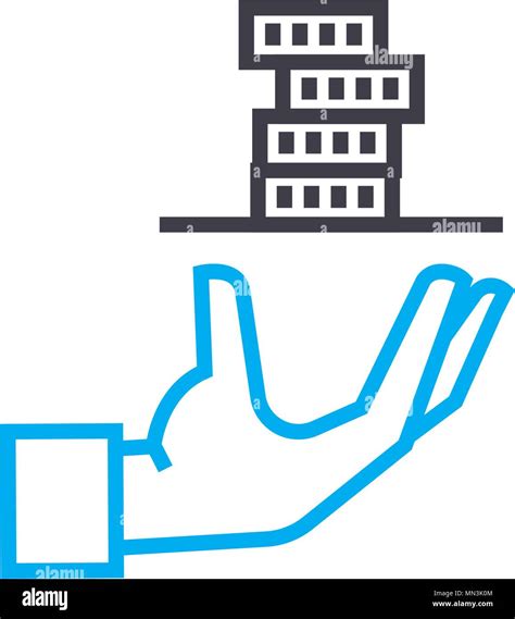 Financial Management Vector Thin Line Stroke Icon Financial Management Outline Illustration