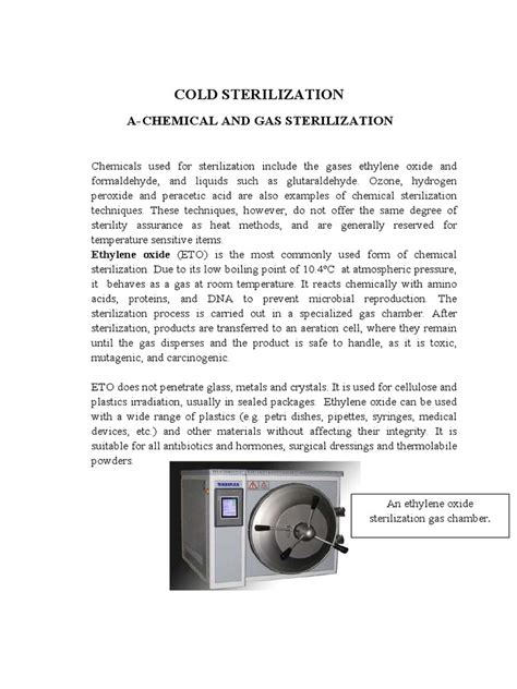 Microsoft Word Cold Sterilization Unidad 4 Sterilization