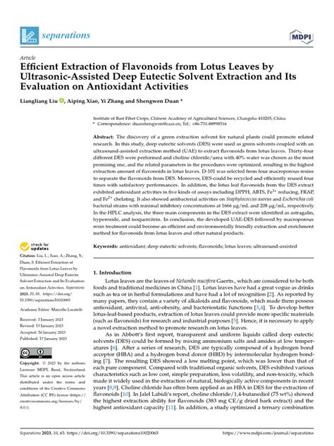 Efficientextractionofflavonoidsfromlotusleav Download Free Pdf