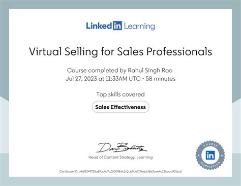 rahul singh rao on linkedin certificate of completion