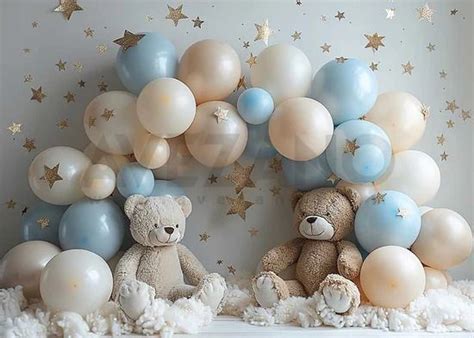 Avezano Balloon Arch And Teddy Bear Photography Background Background