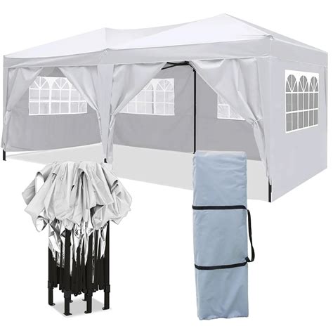 Toldo Resistente De 10x20 Pies Carpa Con 6 Paredes Laterales Extra Bles