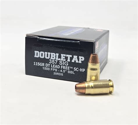 Doubletap 357 Sig Ammunition Lead Free 357s115x 115 Grain Solid Copper