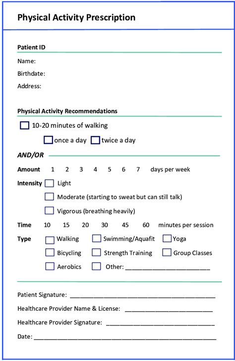 Sample Exercise Prescription Pad Download Scientific Diagram