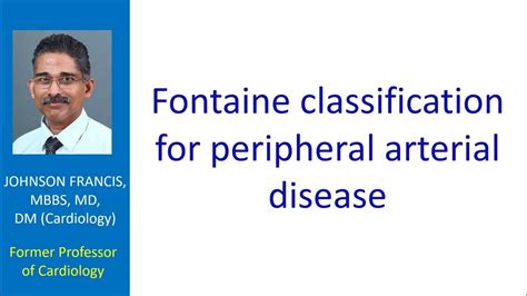 Fontaine Classification For Peripheral Arterial Disease Youtube