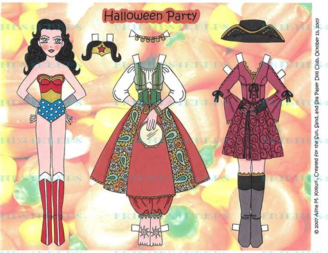 Printable Halloween Party Costumes Paper Doll Instant Digital Download