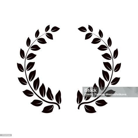 수상 아이콘입니다 웹 사이트 흰색 배경에 월계관 화환의 실루엣 1위에 대한 스톡 벡터 아트 및 기타 이미지 1위 2 위 상 종류 3위 Istock