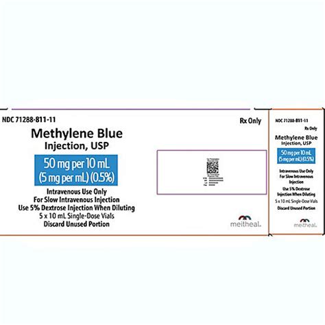 Methylene Blue Injection 5 Mg Per Ml Single Dose Vials — Mountainside