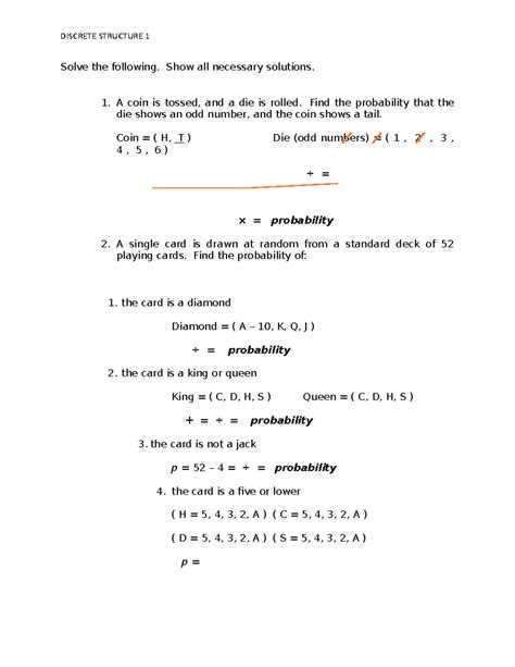 Discrete Structure Probability Discrete Structure 1 Solve The
