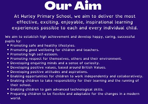 Aim And Vision Hurley Primary School