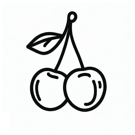 Simple Cherry Drawing